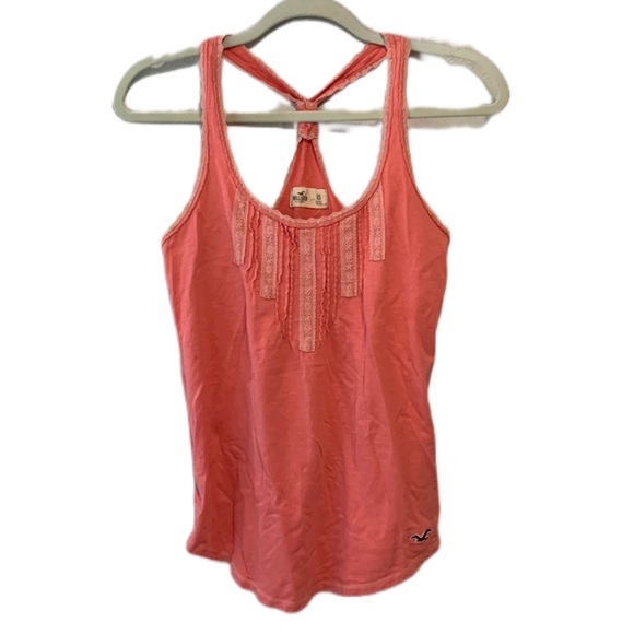 Hollister | Tops | Y2k Hollister Lace Trim Racerback Tank Top | Poshmark